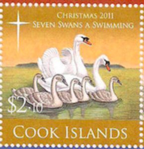 Stamp: Seven swans a swimming (Cook Islands(Christmas 2011) Mi:CK 1720 ...