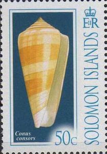 Stamp: Conus consors (Solomon Islands(Cone Shells) Mi:SB 1330,Sn:SB 1073,Yt:SB 1205,Sg:SB 1205 📮
