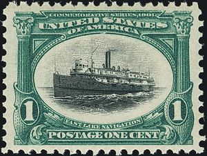 Stamp: Steamer City of Alpena (1893) (United States of America(Pan ...