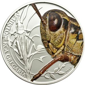 Coin: 2 Dollars (Grasshopper) (Palau(World of Insects) WCC:km375