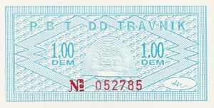 Banknote: 1 Fantasy Mark (Fantasy Issues) (Bosnia and Hercegovina) Col ...