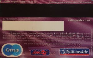 Bank Card: Nationwide Cash Card (Nationwide, United Kingdom of Great ...