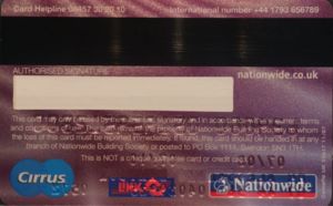 Bank Card: Nationwide Cash Card (Nationwide, United Kingdom of Great ...