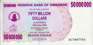 Banknote: 50,000,000 Dollars (Zimbabwe(2006-2008 Emergency Bearer ...