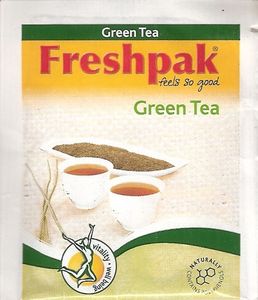 Tea Bag: Green Tea, vertical ridges above, glossy (Freshpak, South ...
