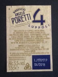 Drink Label: 4 Angelo Poretti Originale (Birrificio Angelo Poretti ...