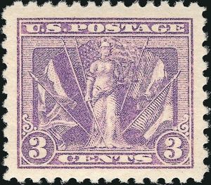 Stamp: Lady Victory and Flags of Allies (United States of America ...