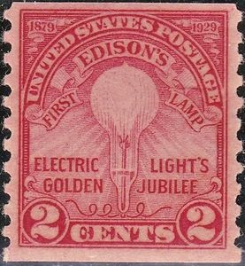 Stamp: Thomas Edison's First Lamp (1879) (United States of America ...