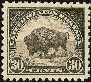 Stamp: American Bison (Bos bison) (United States of America(1922-1926 ...