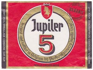 Drink Label: Jupiler 5 - Malz Lager Beer (Brasserie Piedboeuf (InBev ...