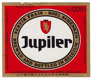 Drink Label: Jupiler (Brasserie Piedboeuf (InBev), BelgiumCol:BE-BEER ...