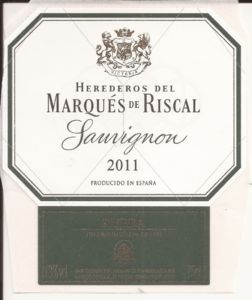 Drink Label: Marqués de Riscal Sauvignon 2011 (Herederos del Marqués de ...