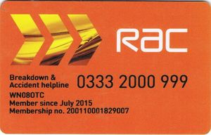 Functional Card: RAC rescue 3 (Insurance, United Kingdom of Great ...
