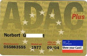 Functional Card: ADAC Plus (Car Assistance and Auto Clubs, Germany ...