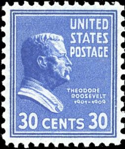 Stamp: Theodore Roosevelt (1858-1919), 26th President of the U.S.A ...