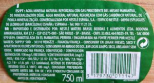 Drink Label: Perrier (N.W.S. Sud, FranceCol:FR-WATER-000025