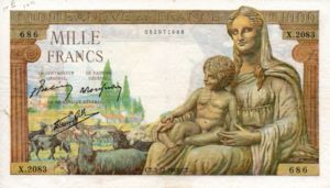 Banknote: 1,000 Francs (France(1941-1950 Issue) Wor:P-102a.13