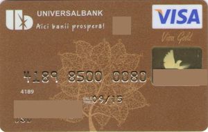Bank Card: Gold (Universalbank, MoldovaCol:MD-VI-0010