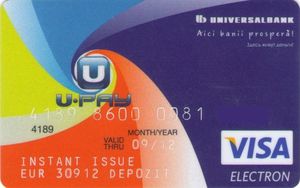 Bank Card: U-pay (Universalbank, MoldovaCol:MD-VE-0022