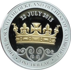 Coin: 1 Dollar (Birth of Prince George) (New Zealand(Royalty)