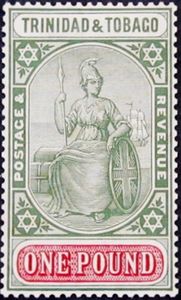 Stamp: Seated Britannia (Trinidad and Tobago(Britannia Definitives) Mi ...