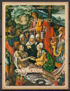 Stamp: Easter 1973. Lamentation of Christ by Dürer (Cook Islands(Easter ...