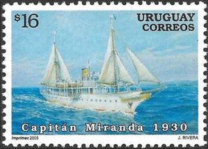 切手: "Capitan Miranda" ship (1930) (ウルグアイ("Capitan Miranda" ship, 75th ...