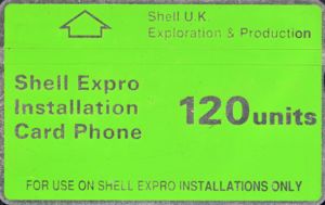 Phonecard: Shell Expro (medium letters) (Oil Rigs, United Kingdom of Great Britain & Northern ...