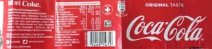 Etiqueta de bebida: Coca-Cola (Coca-Cola HBC Schweiz AG, SuizaCol:CH ...