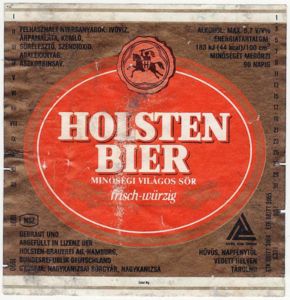 Drink Label: Holsten Bier (Kanizsai Sörgyár, HungaryCol:HU-BEER-000087