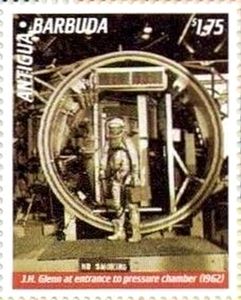 Stamp: Outside Pressure Chamber (Antigua and Barbuda(John Glenn's ...