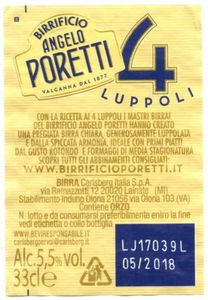Drink Label: 4 Angelo Poretti Originale (Birrificio Angelo Poretti ...