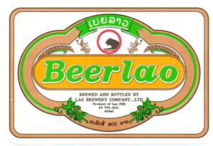 Dryckesetikett: Beerlao Beer (Lao Brewery Co., LaosCol:LA-BEER-000008 🏷️