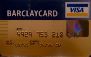 Bank Card: Barclaycard Visa (Barclays Bank, United Kingdom of Great ...