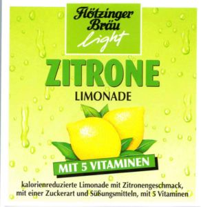 Drink Label: Floetzinger Brau Zitrone (Flötzinger Brauerei Franz ...