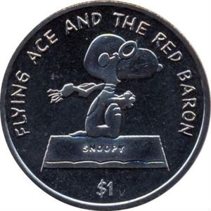 Moneda: 1 Dollar (Snoopy - Red Baron) (Niue(Producto numismático ...