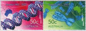 Stamp: Genetics and DNA (Australia(50th Anniversary of Discovery of DNA ...