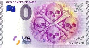 Banknote: 0€ France-Catacombes de Paris (Fantasy Euro Souvenir(France ...