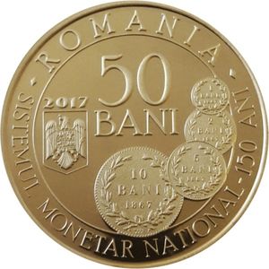 Coin: 50 Bani (150 years of a new monetary system) (Romania(1989~Today ...