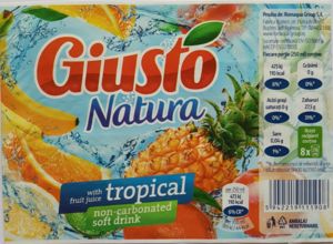 Drink Label: Giusto Natura Tropical (Romaqua Group S.A. Borsec ...