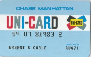 Bank Card: Chase Manhattan Uni-Card (JPMorgan Chase Bank, United States ...