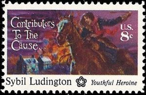 Stamp: Sybil Ludington on Horseback (United States of America(American ...