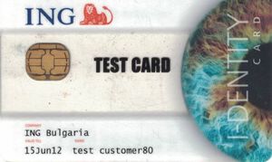 Bank Card: ING Bank Test Card Transparent (ING Bank, BulgariaCol:BG-GM-0244