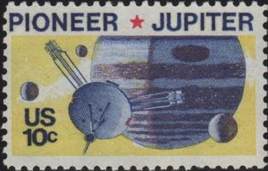 Stamp: "Pioneer 10" Passing Jupiter (United States of America(US ...