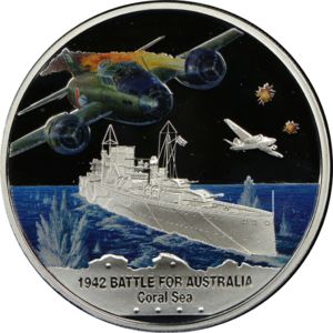 Coin: 1 Dollar (Coral Sea) (Niue(Numismatic Product - Battle for ...