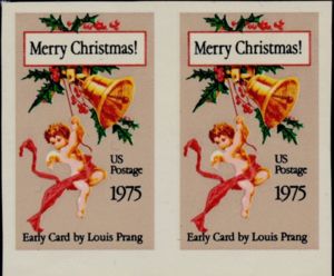 Stamp: Christmas Card by Louis Prang, 1878 (United States of America ...