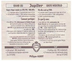 Drink Label: Jupiler USA '94 (Phillip Albert) (Brasserie Piedboeuf ...