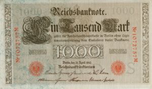 Banknote: 1,000 Mark (Germany(1910 Issue - Reichsbanknote, Imperial ...