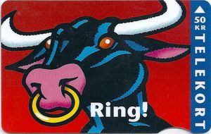 Phonecard: Bull - Ring! (Tele Danmark, Denmark(Tdc Definitive) Tel:TDD002
