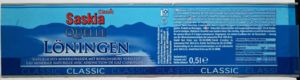 Etiqueta de bebida: Saskia Classic, Quelle Loeningen, Mineral water ...